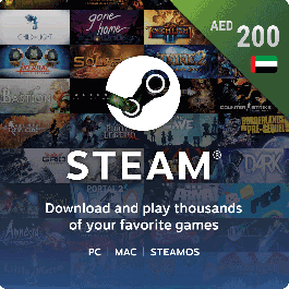 Steam Wallets 200 AED Gift Card with instant code delivery